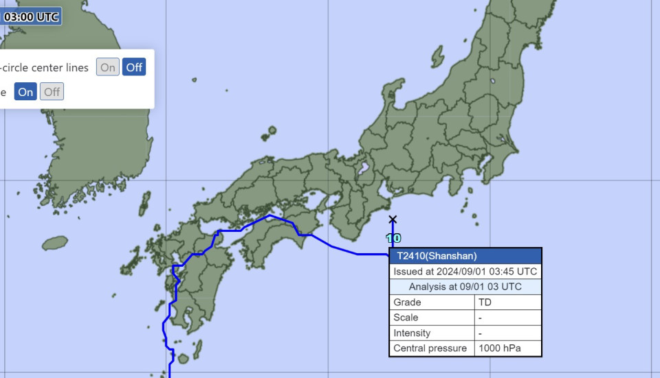 Typhoon Shanshan weakens to tropical storm as central Japan soaks