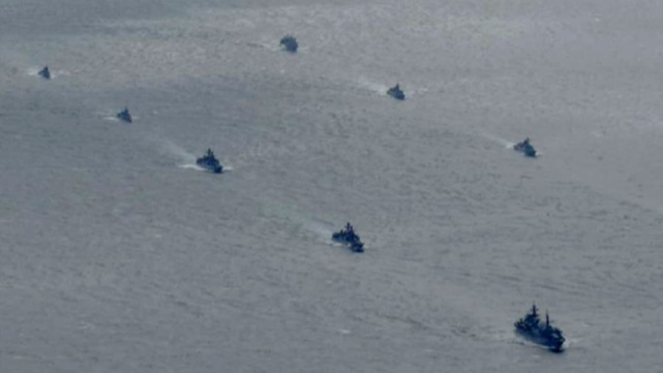 Chinese, Russian warships pass through Osumi Strait for 1st time